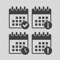 Icon calendar - message check info error clock Vector Image