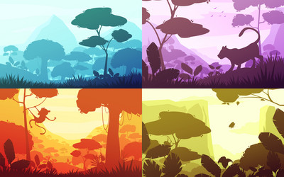 Jungle Leaves Cartoon Background Vector Images (over 5,500)