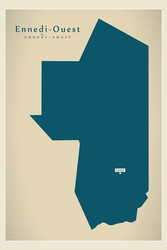 Modern map - ennedi est region chad Royalty Free Vector