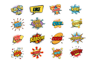 Exclamation texting comic signs on speech bubbles Vector Image