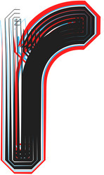 Sketch font letter r Royalty Free Vector Image