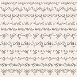 Calligraphic borders and corners ornamental Vector Image