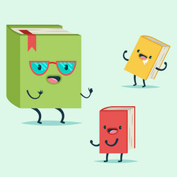 Funny books cartoon character Royalty Free Vector Image