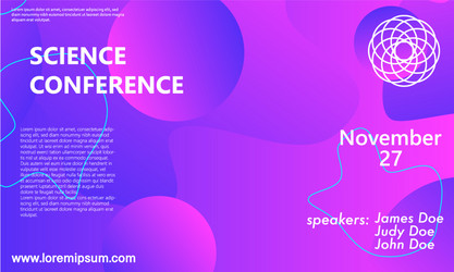 Science conference invitation design template Vector Image