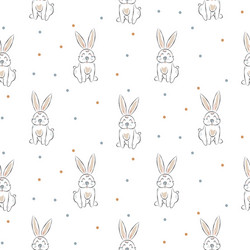 Sketched bunny seamless pattern background Vector Image