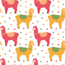Happy lama seamless pattern Royalty Free Vector Image