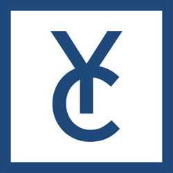 Yc logo letter monogram with triangle slice Vector Image