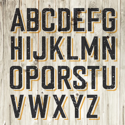 Hand drawn alphabet wooden texture Royalty Free Vector Image