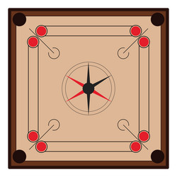 Carrom board game on a white background Royalty Free Vector