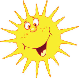 Funny eyed sun sunshine cute summer logo spring Vector Image