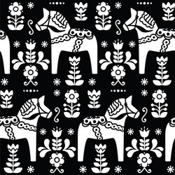 Swedish dala horse pattern scandinavian Royalty Free Vector