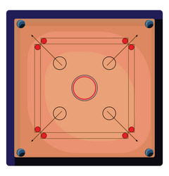 Carrom board game on a white background Royalty Free Vector