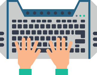 Keyboard typing scheme learning touch type Vector Image