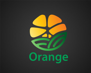 Abstract orange fruit farm garden barn logo Vector Image