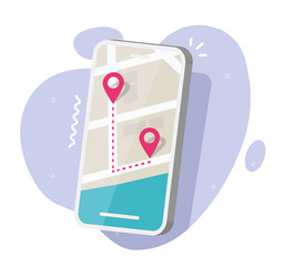 Cell phone mobile map navigator isometric 3d icon Vector Image
