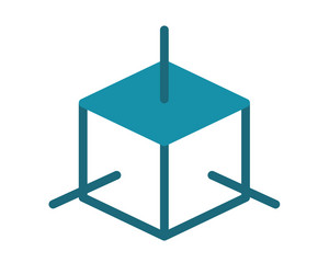 3d modeling dimension single isolated icon Vector Image