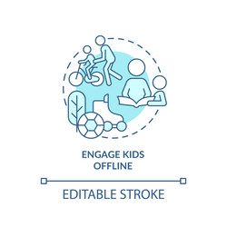 Engage kids offline loop concept icon Royalty Free Vector