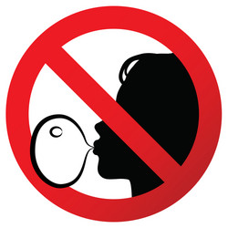 No chewing gum prohibited symbol sign Royalty Free Vector