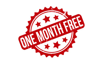 One month free rubber stamp seal Royalty Free Vector Image