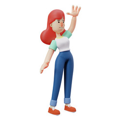 Cartoon Girl Waving Vector Images (over 10,000)