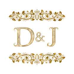 J and d vintage initials logo symbol letters Vector Image