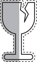 Fragile broken cup symbol Royalty Free Vector Image