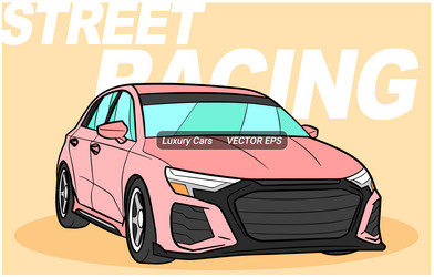 Pink street racing car Royalty Free Vector Image