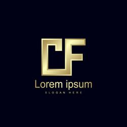 Cf letter logo design initial template Royalty Free Vector