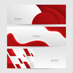 Modern red and white contrast flag abstract Vector Image