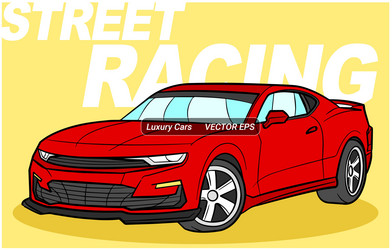 White street racing car Royalty Free Vector Image