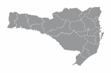 Santa catarina state outline map Royalty Free Vector Image