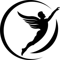 Flying man angel silhouette mythology symbol Vector Image
