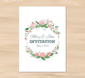 Spring floral wedding invitation card Royalty Free Vector
