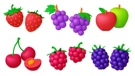 Realistic berries set Royalty Free Vector Image