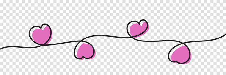 Continuous line heart shape border on white Vector Image