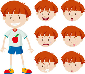 Cute girl and boy with different emotions Vector Image