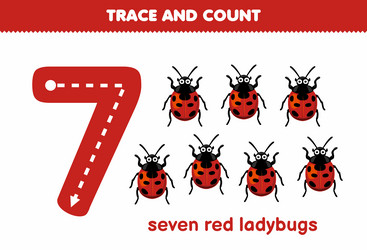 Education game for children tracing number seven Vector Image