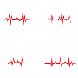 Pulse line template red Royalty Free Vector Image