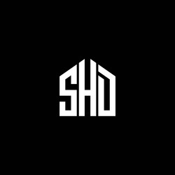 Shd letter logo design on black background Vector Image