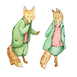 Watercolor friends peter rabbit by beatrix potter Vector Image