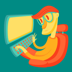 Hacker steals data computer cybercrime draw Vector Image