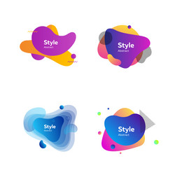 Dynamic geometric badges set Royalty Free Vector Image