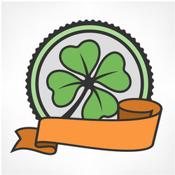 Green lucky four leaf irish Royalty Free Vector Image