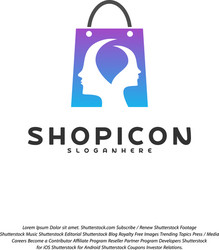 Set of head shop logo template design Royalty Free Vector