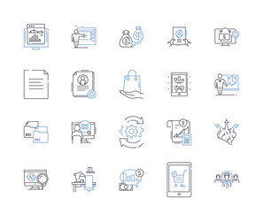 Start up elements outline icons collection Vector Image