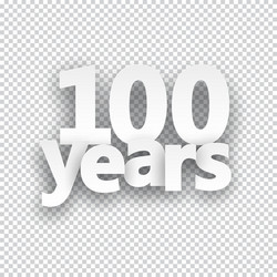 100 years at spanish paper word sign Royalty Free Vector