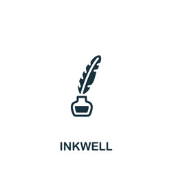 Inkwell icon monochrome simple sign from Vector Image