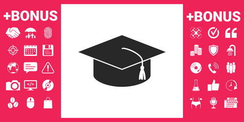 Master cap for graduates square academic Vector Image