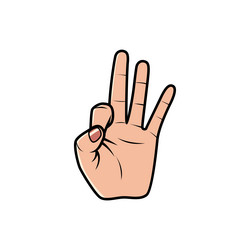 Six finger hand sign isolated Royalty Free Vector Image