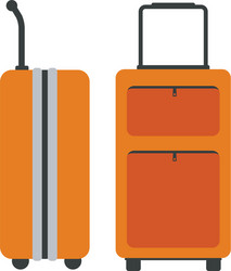 Travel bags with side and front view flat color Vector Image